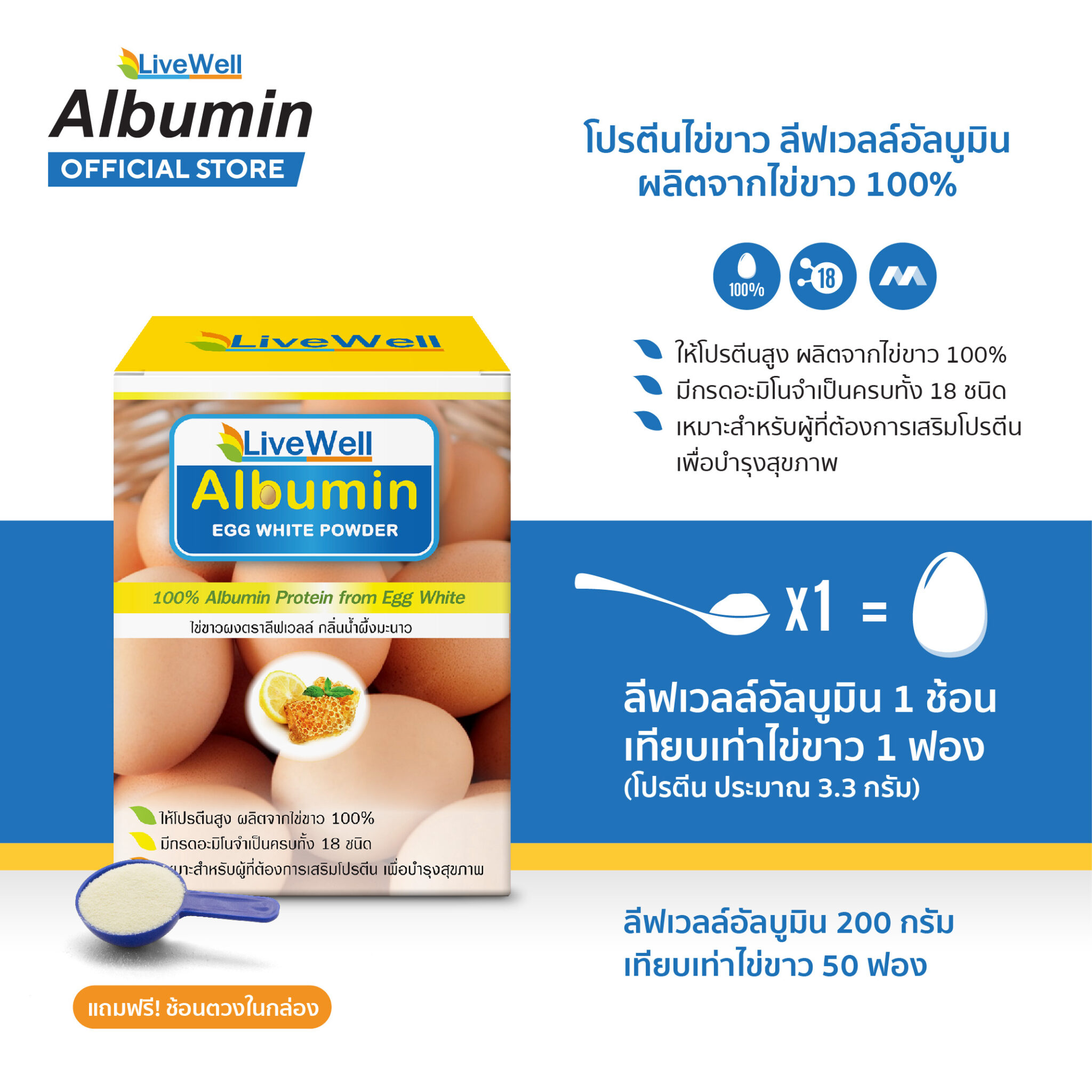 Product LiveWell Albumin (โปรตีนไข่ขาว อัลบูมิน) - Livewell Albumin